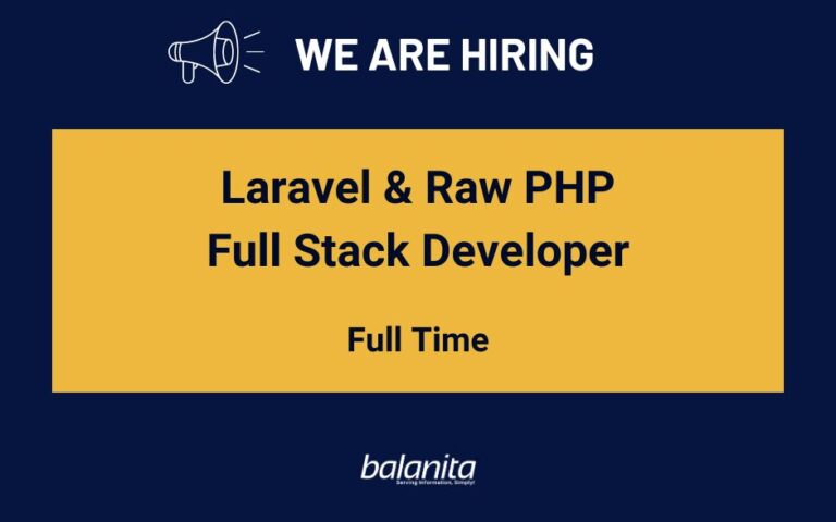 Laravel & Raw PHP Full Stack Developer - Balanita Cloud Solutions in Sri Lanka